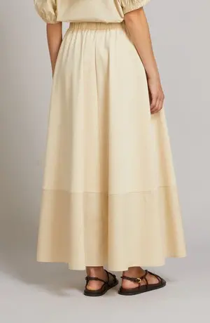 MM BY MAX MARA Ribes Mixed Media Maxi Skirt - Milk