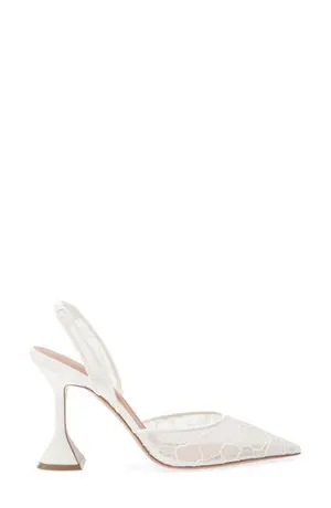 Amina Muaddi Holli Lace Slingback Pumps
