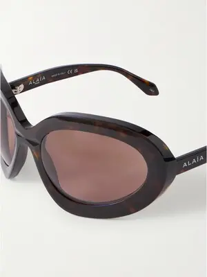 Alaïa Round-frame Sunglasses - Tortoiseshell