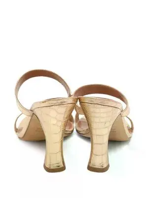 Paris Texas Croc-embossed Leather Block Heel Sandals