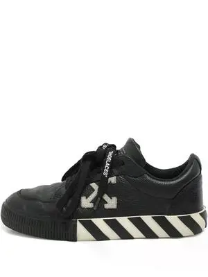 Off-White Leather Lace-up Sneakers With Striped Sole
