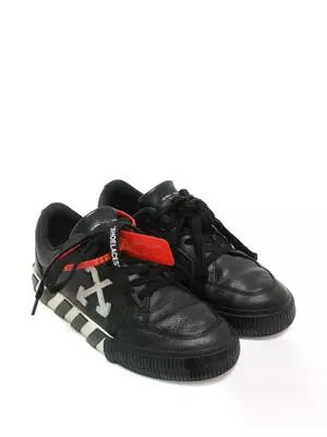Off-White Leather Lace-up Sneakers With Striped Sole