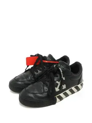 Off-White Leather Lace-up Sneakers With Striped Sole