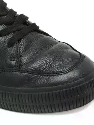 Off-White Leather Lace-up Sneakers With Striped Sole