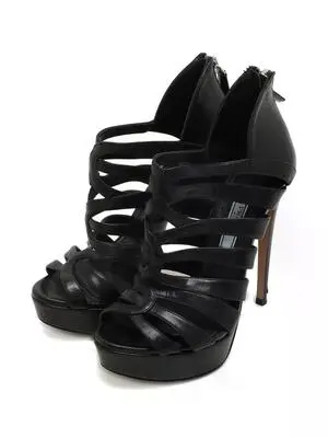 Prada Calf Leather Caged Platform Sandals