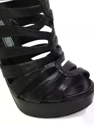Prada Calf Leather Caged Platform Sandals