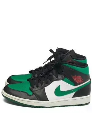 JORDAN Air 1 Mid Leather Sneakers - Black