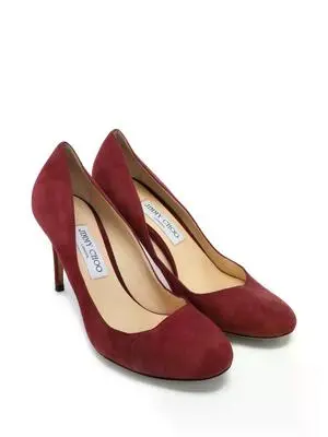 JIMMY CHOO Suede Almond Toe Stiletto Pumps