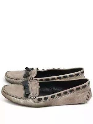 Prada Bow Detail Leather Loafers
