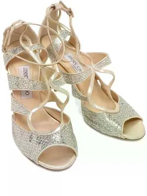 JIMMY CHOO Strappy Stiletto Sandals - Gold