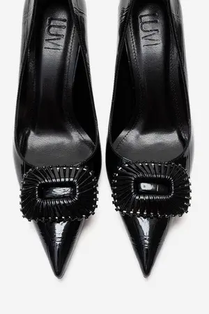 PROLOGUE SHOES Rebel Stiletto Pumps - Black Print