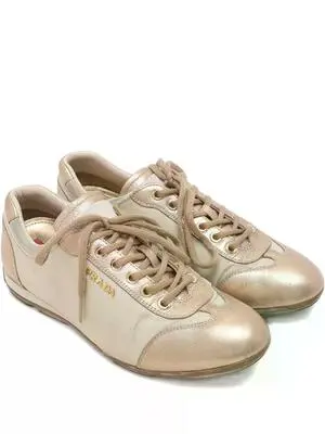Prada Gold Tone Sneakers For Women