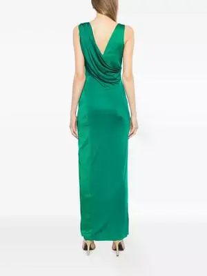Versace Draped Gown With Medusa Hardware