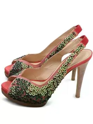 Fendi Mesh Embellished Sandals