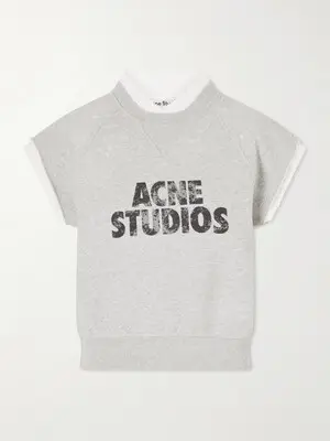 Acne Studios Printed Cotton-jersey Sweatshirt - Gray