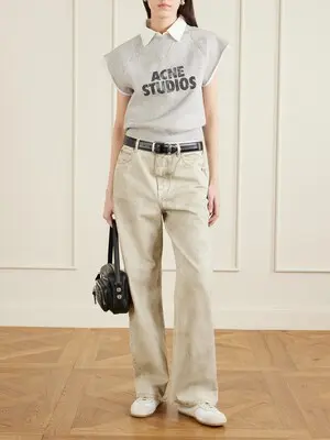 Acne Studios Printed Cotton-jersey Sweatshirt - Gray