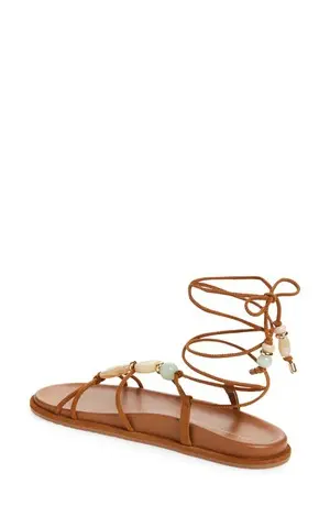 STUART WEITZMAN Majorca Ankle Tie Sandal - Boho Tan