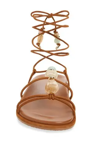 STUART WEITZMAN Majorca Ankle Tie Sandal - Boho Tan