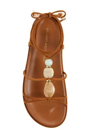 STUART WEITZMAN Majorca Ankle Tie Sandal - Boho Tan
