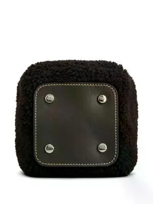 TOD'S Shearling Bucket Bag - Brown