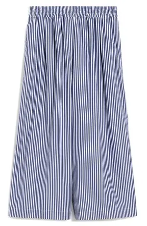 Max Mara Ottone Stripe Cotton Wide Leg Crop Pants