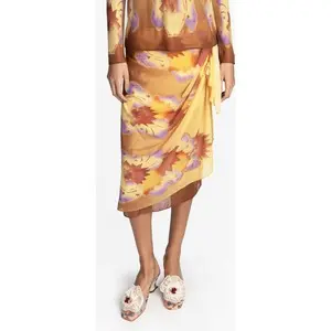 Anna Sui Sunburst Mesh Sarong Skirt - Sunset Multi