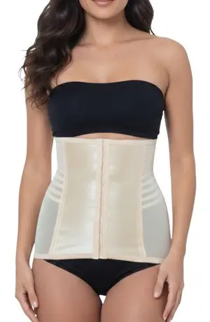 RAGO Shapette Powermesh Satin Panel Waist Cincher - Beige