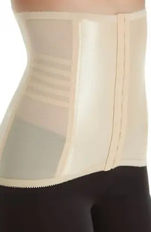 RAGO Shapette Powermesh Satin Panel Waist Cincher - Beige