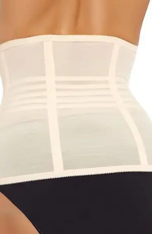 RAGO Shapette Powermesh Satin Panel Waist Cincher - Beige