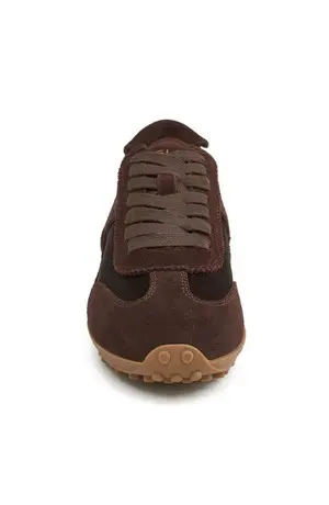 J/SLIDES NYC Emily Suede Sneaker - Chocolate