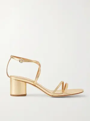AeydĒ Mirella Metallic-leather Sandals - Gold