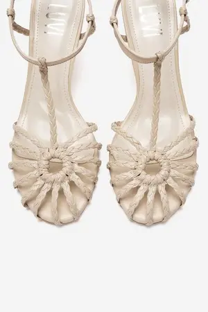 PROLOGUE SHOES Gerald Woven Stiletto Pumps - Beige