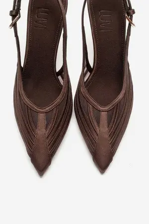 PROLOGUE SHOES Safira Stiletto Pump - Brown