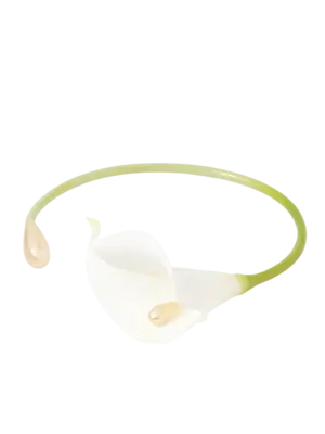 Cult Gaia Calla Vine Tpu And Gold-tone Choker - White