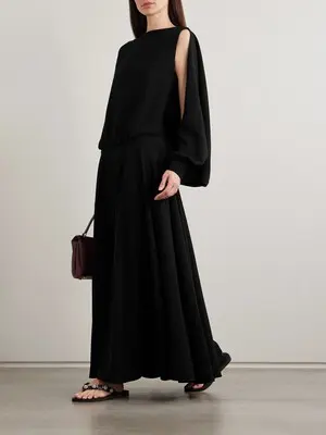Balenciaga Balloon Gathered Draped Cutout Maxi Dress