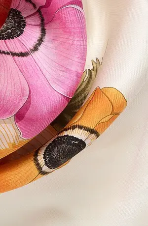FERRAGAMO Anemone Floral Silk Square Scarf