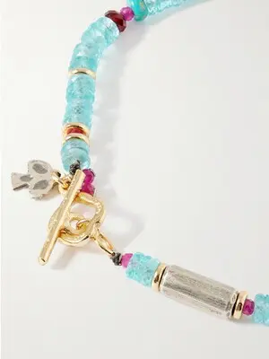PEYOTE BIRD Daytrip Gold-plated And Sterling Silver Multi-stone Beaded Bracelet