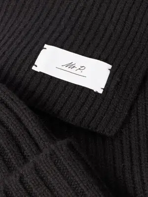 Mr P. Ribbed Cashmere Beanie And Scarf Set