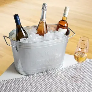 TWINE Cold Beverages Galvanized Metal Beverage Tub