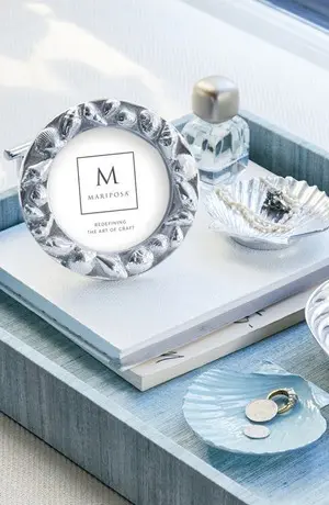MARIPOSA Seashell Round 4 X 4-inch Picture Frame