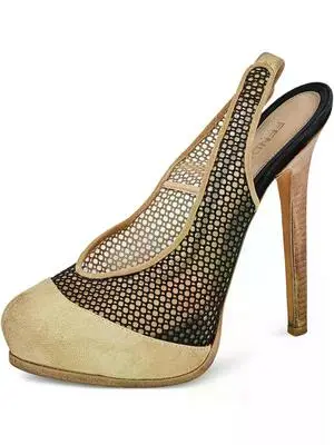 Fendi Mesh Panelled Slingback Pumps