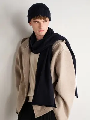 ALLUDE Ribbed Cashmere Beanie And Scarf Set