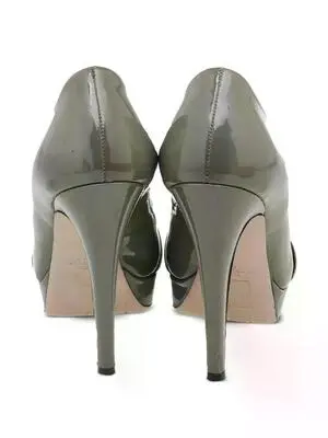 Valentino Garavani Patent Leather Peep Toe Platform Bow Pumps