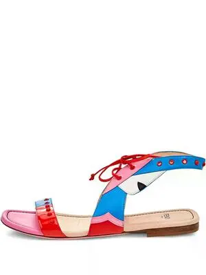 Fendi Colourblock Studded Lace-up Sandals