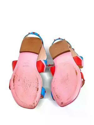 Fendi Colourblock Studded Lace-up Sandals
