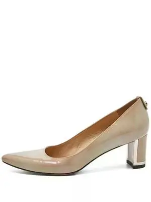 STUART WEITZMAN Leather Pointed Toe High Block Heel Pumps