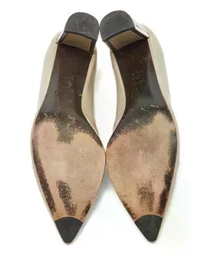STUART WEITZMAN Leather Pointed Toe High Block Heel Pumps
