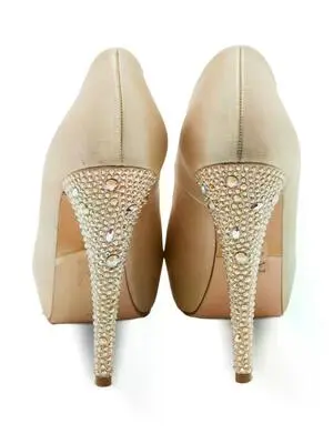 GINA 125mm Crystal-embellished Open-toe Pumps