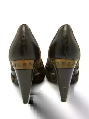Fendi Zucca Pattern Peep-toe Pumps