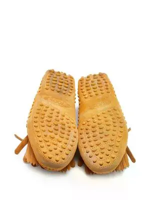 TOD'S Suede Loafers With Fringe And Studded Sole